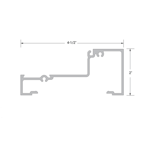 FHC | 6354AA Aluminum 2" x 4-1/2" Center Glaze Sill/Horizontal Member ...
