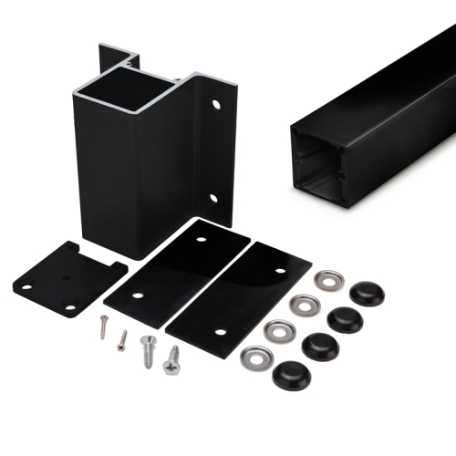 FHC | F42KMB 2-3/8" Square AR Fascia Post Kit 53" Length - Matte Black ...