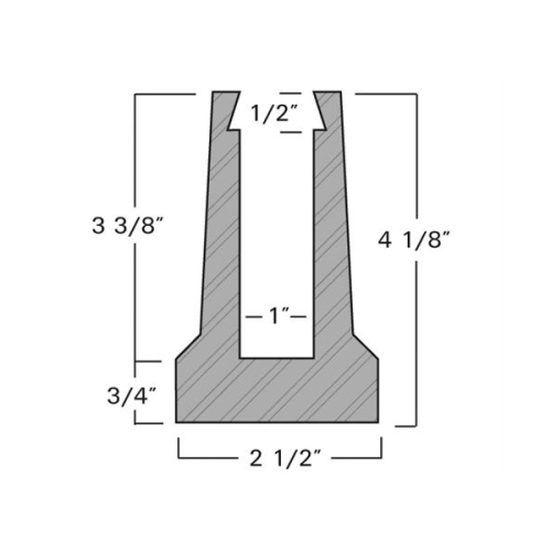 FHC | T5TM20H 1/2" Tapered Bottom Rail Drilled Base Shoe - Model 76 ...