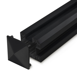 FHC | A489KMB Aluminum Windscreen 90 Degree Corner Post Kit - 48" Tall - Matte Black | Frameless ...