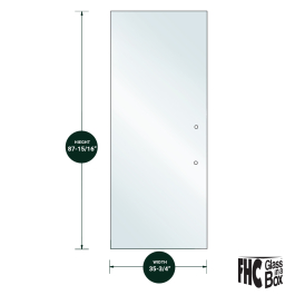 FHC | FHC 1/2" Clear Tempered Glass For HERC-DOOR 35-3/4" x 87-15/16 ...