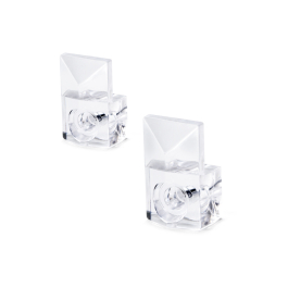 FHC | MC803 1/4" Beveled Mirror Clip - Square Clear Plastic 100/Pk ...