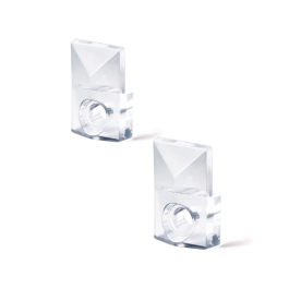 FHC | MC803C 1/8" Beveled Mirror Clip - Square Clear Plastic 100/Pk ...