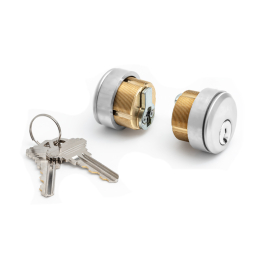 FHC | FHC NPF Mortise Keyed Cyl/Cyl w/.36" Rings 2-Keys Satin Anod ...