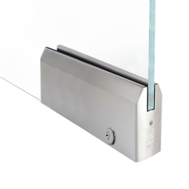 FHC | 4" Tapered Patch Rail With Lock | Frameless Hardware Company