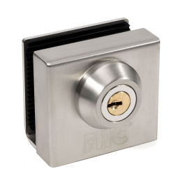 FHC | S03P12BS Slip-On Glass Door Lock for 1/2" Thick Glass - Brushed ...