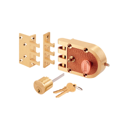 FHC | SE14326 Single Cylinder Deadbolt Brass Slam Lock With Flat And ...
