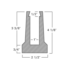FHC | T5TM20H 1/2" Tapered Bottom Rail Drilled Base Shoe - Model 76 ...