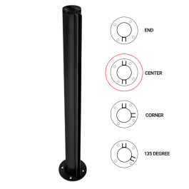 FHC | TR1MB24C T1000 24" Center Post - 1.5" Round Partition Post ...