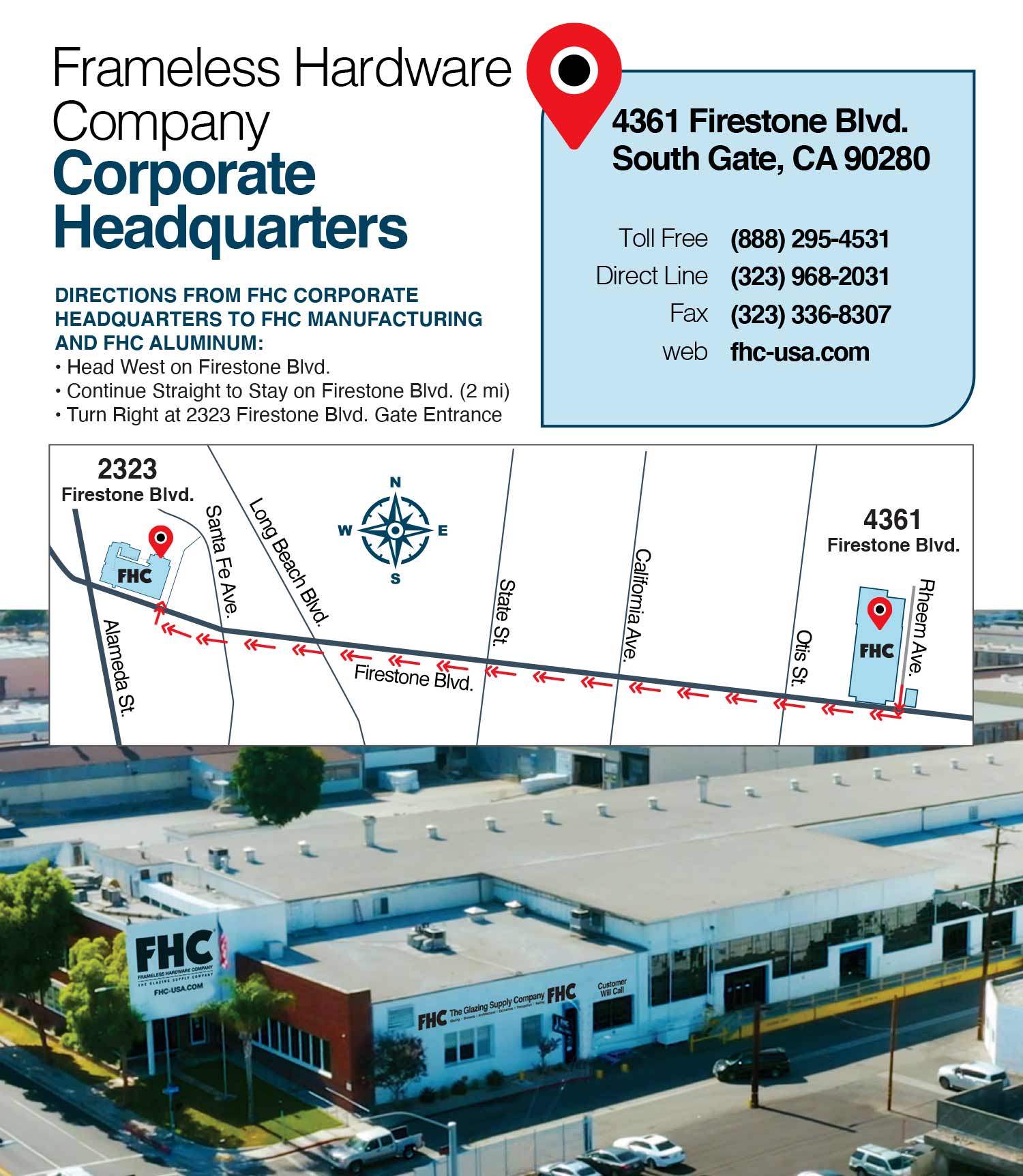FHC | Locations Map | Frameless Hardware Company