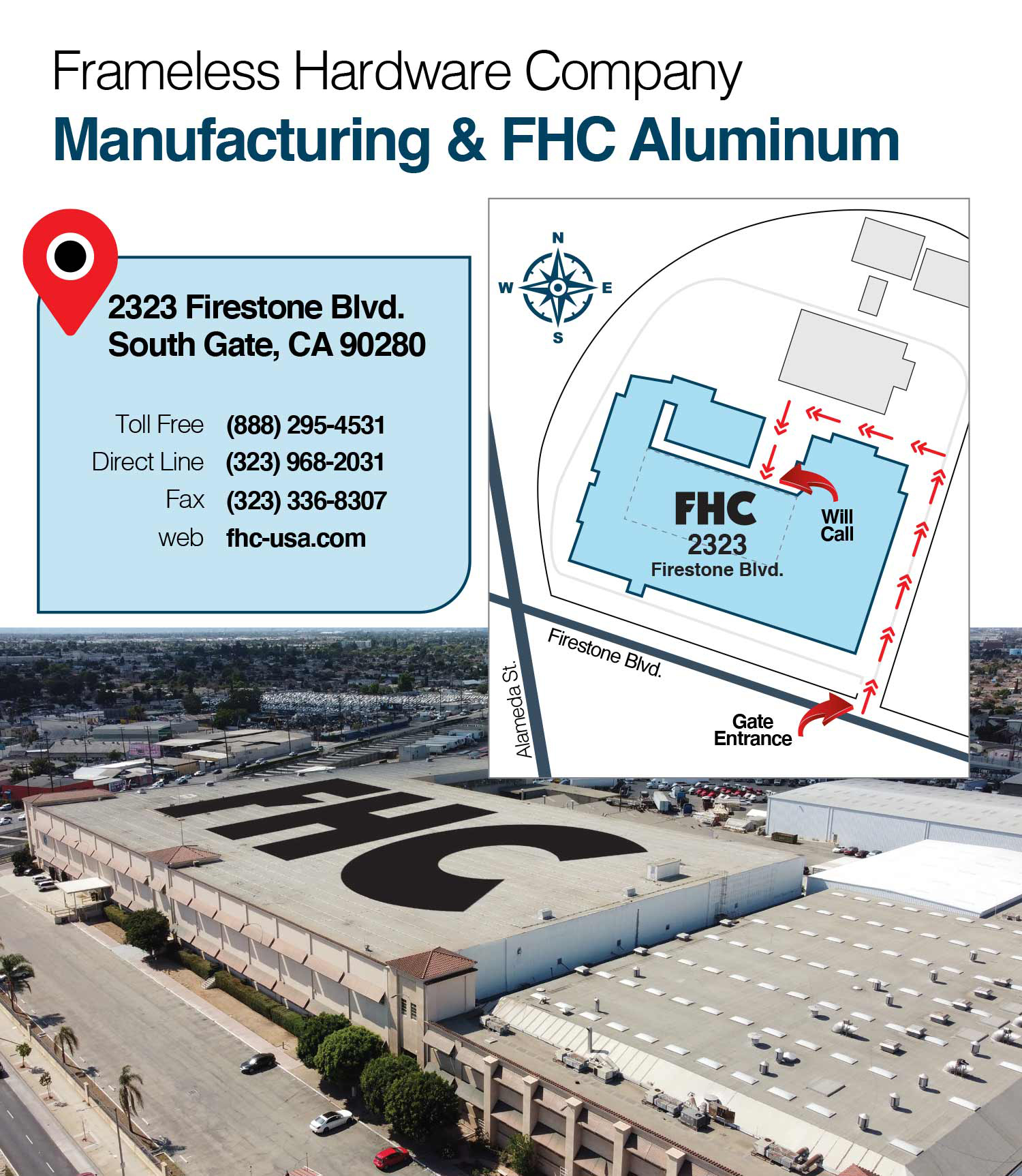 FHC | Locations Map | Frameless Hardware Company
